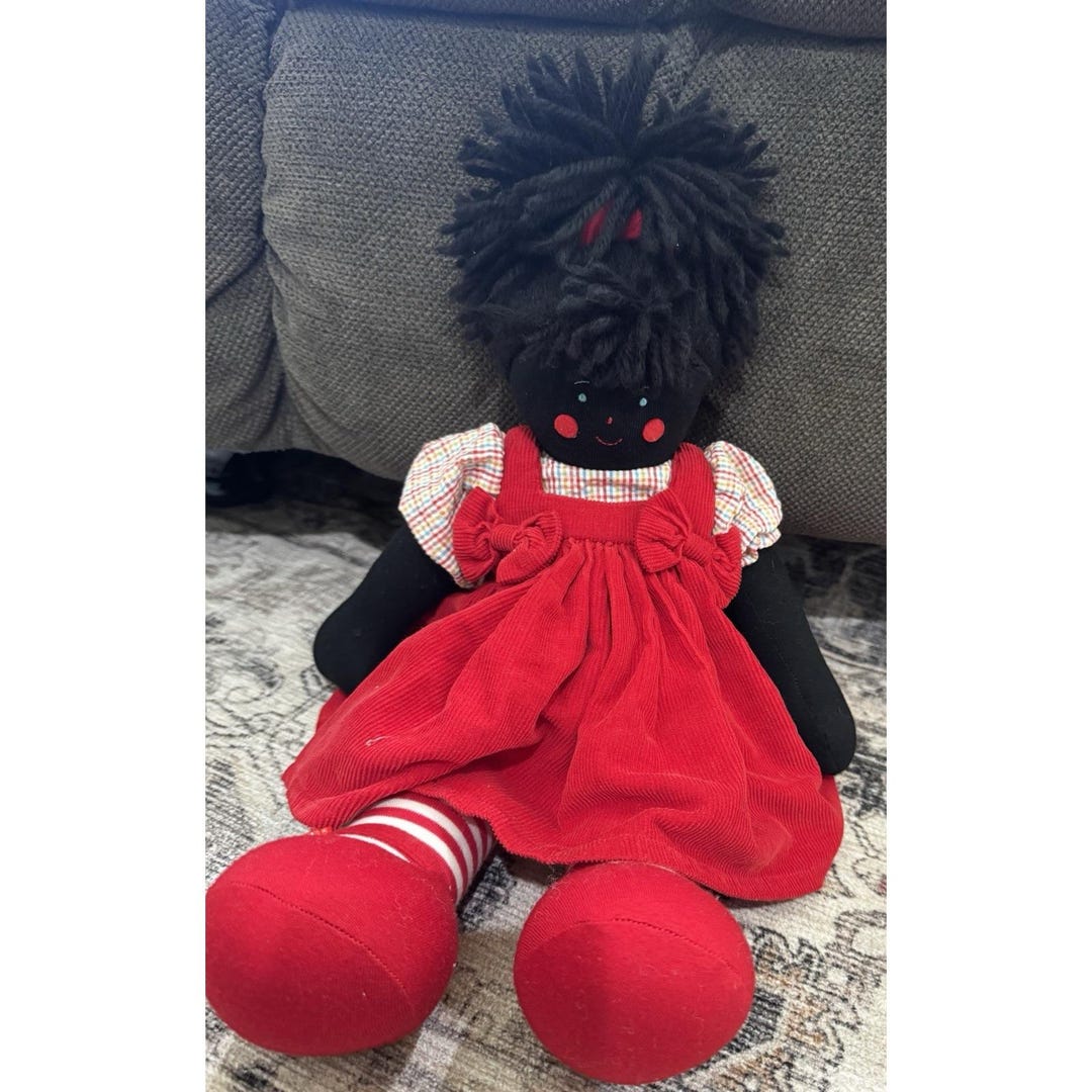 Beautiful Kate Finn Black Rag Doll Red Corduroy Dress, Australia Co ...