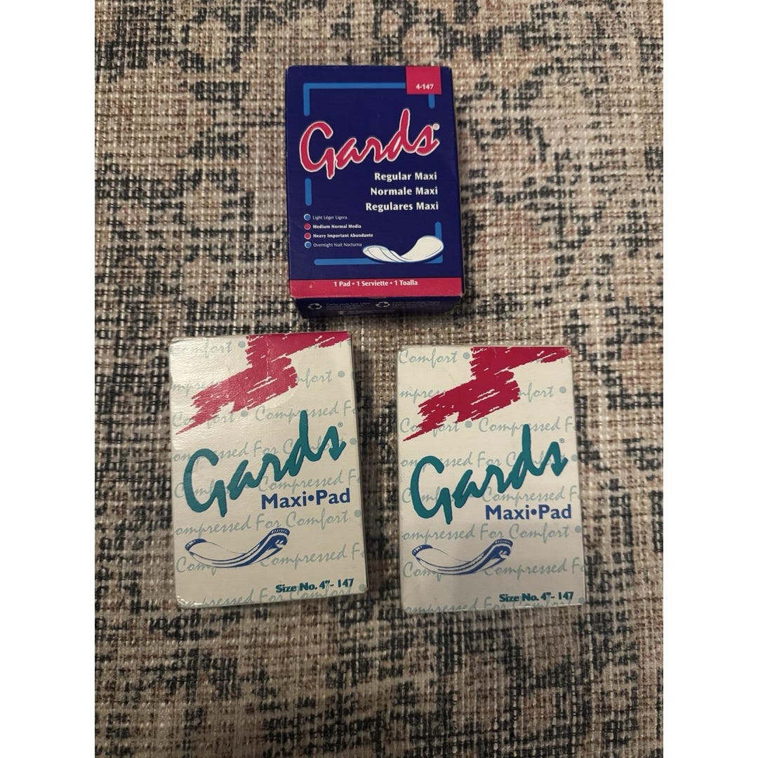 Rare VTG 90s Gards Maxi Pads Individually Boxed Travel Packs- 3 Boxes ...