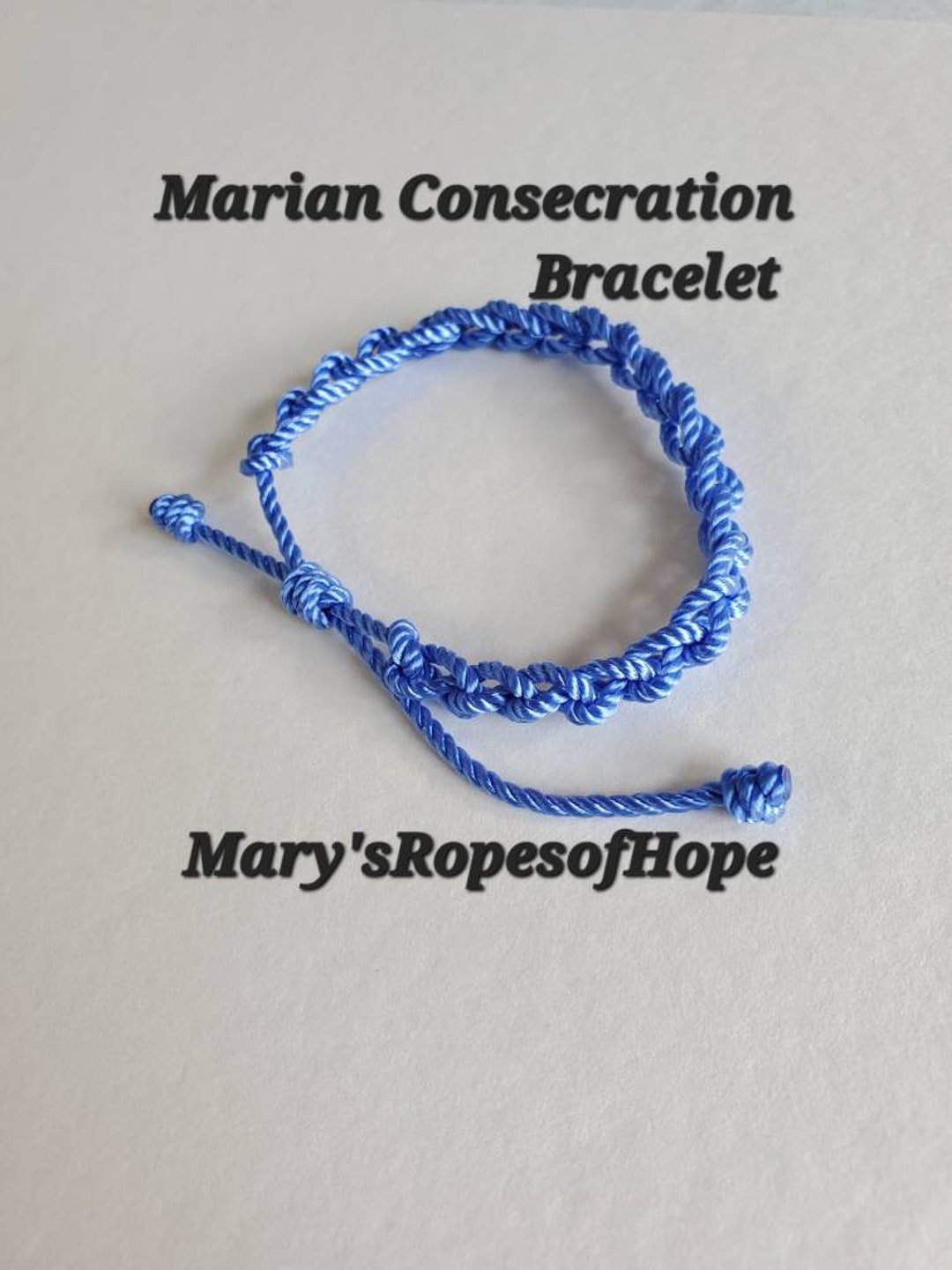 Marian Consecration Bracelet, Waterproof Knotted Cord Bracelet, Set of ...