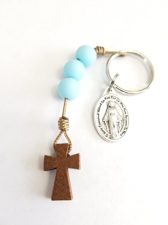 3 Hail Mary Devotional Keychain Miraculous Medal small - Etsy