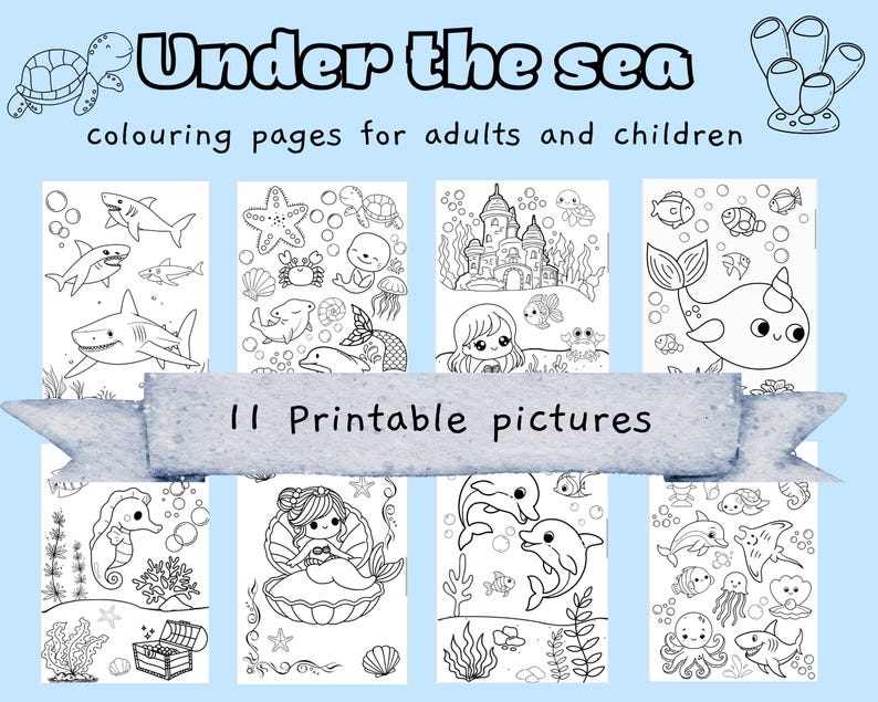 Under the Sea Coloring Pages for Kids – Ocean Animals Printable Sheets ...