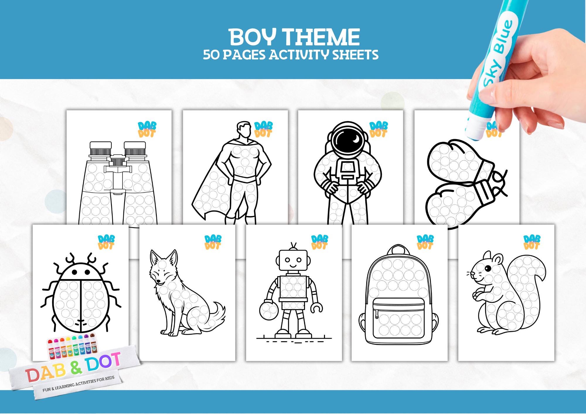 Dab and Dot Collection: Preschool and Kindergarten Activity Worksheets (digital Download) - Etsy