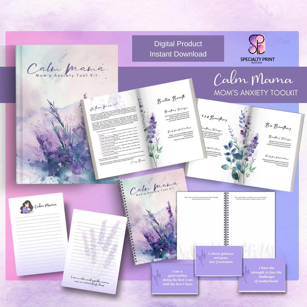 Calm Mom Anxiety Devotional Toolkit- With Affirmation Cards & Notepad I ...