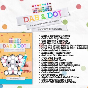 Dab and Dot Collection: Preschool and Kindergarten Activity Worksheets (digital Download) - Etsy