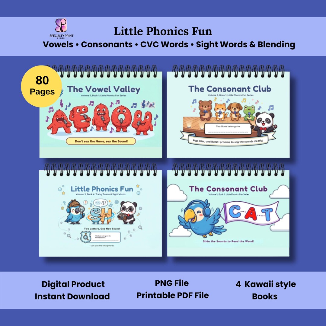 Learn to Read Printable | Phonics Workbook Bundle | CVC Words, Sight ...