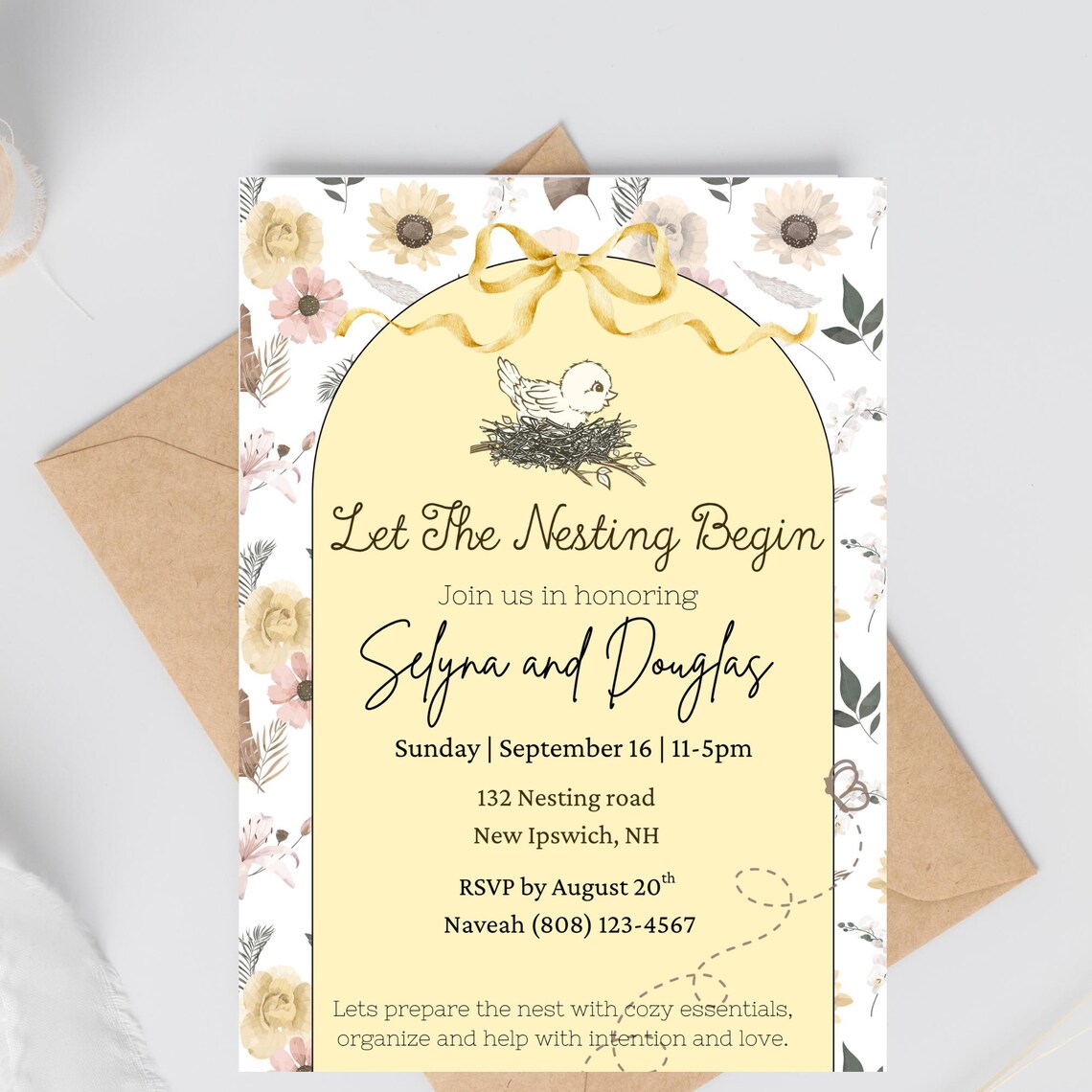 Nesting Party Invitation | Prep the Nest Invite | Editable Template ...