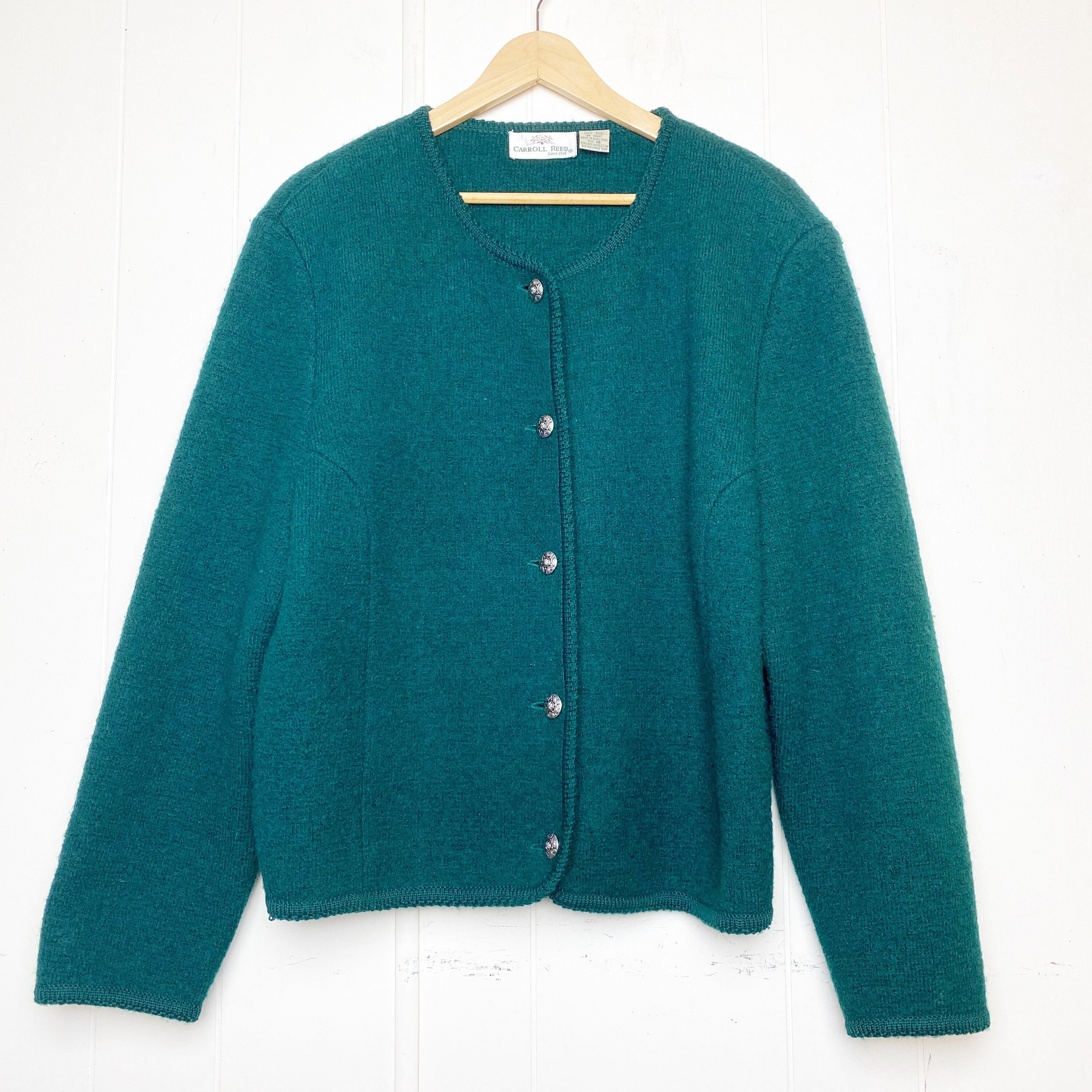 Vintage Carroll Reed Emerald Green Wool Cardigan Coat Size 16 - Etsy