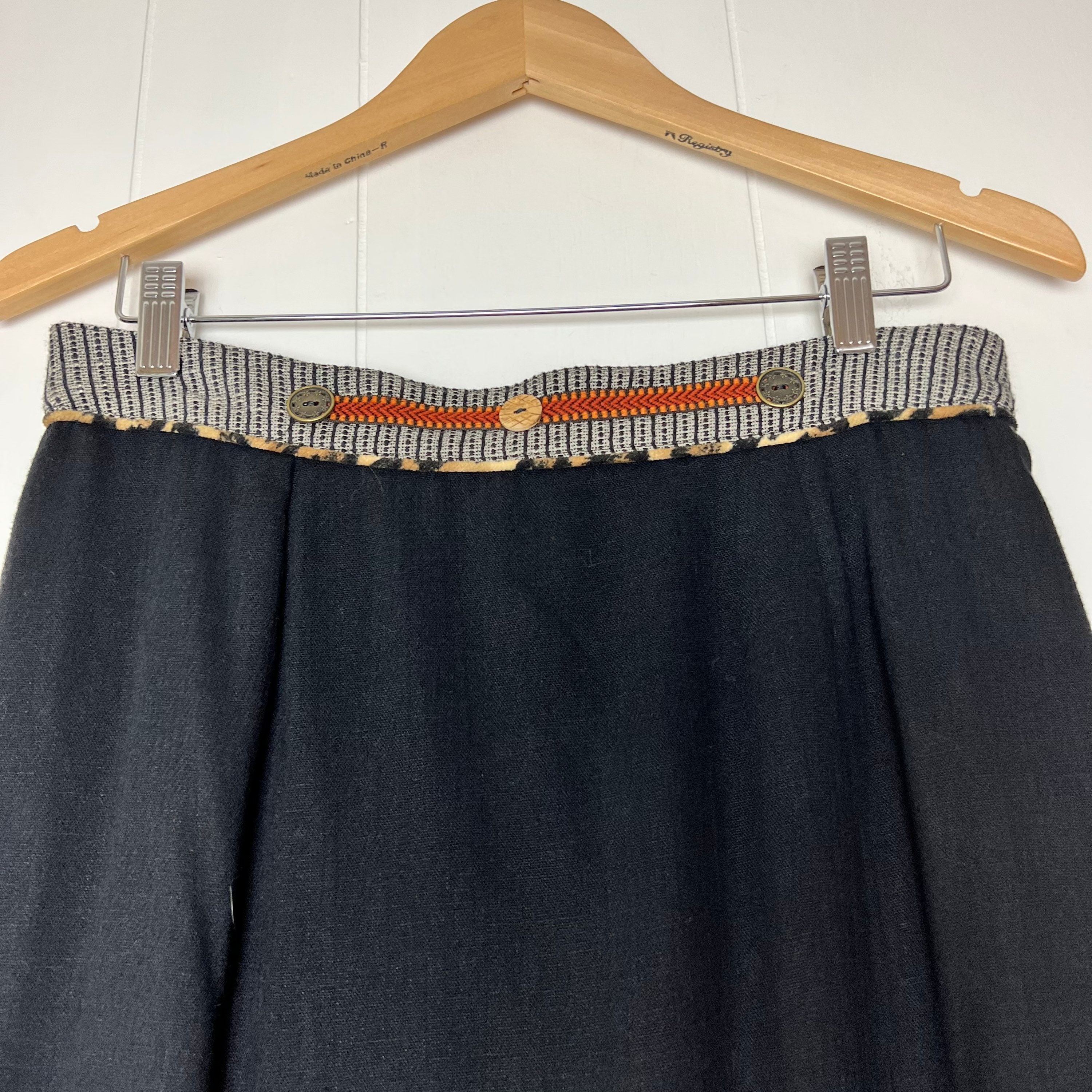 Vintage Nancy Bolen City Girl Art to Wear Black Straight Maxi Skirt ...