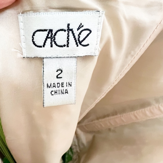 Cache Vintage 90’s Pistachio & Cream Embroidered Stra… - Gem