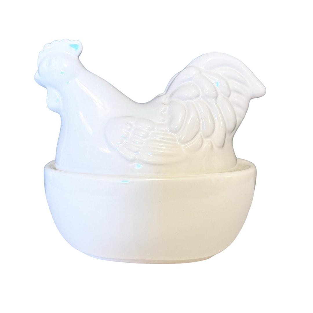 Vintage White Ironstone Nesting Hen Pot With Lid 6”x6” - Etsy