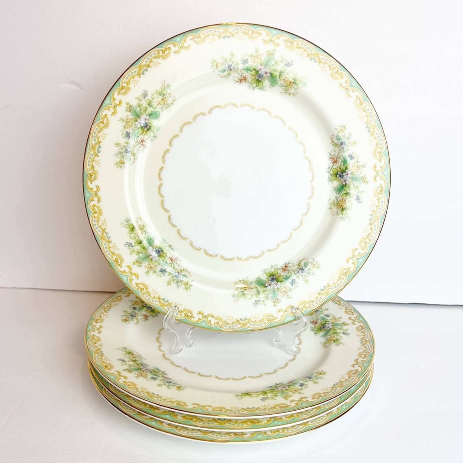 Vintage Noritake Murimura Gold Rim Aqua Rim Floral Fine China - Etsy