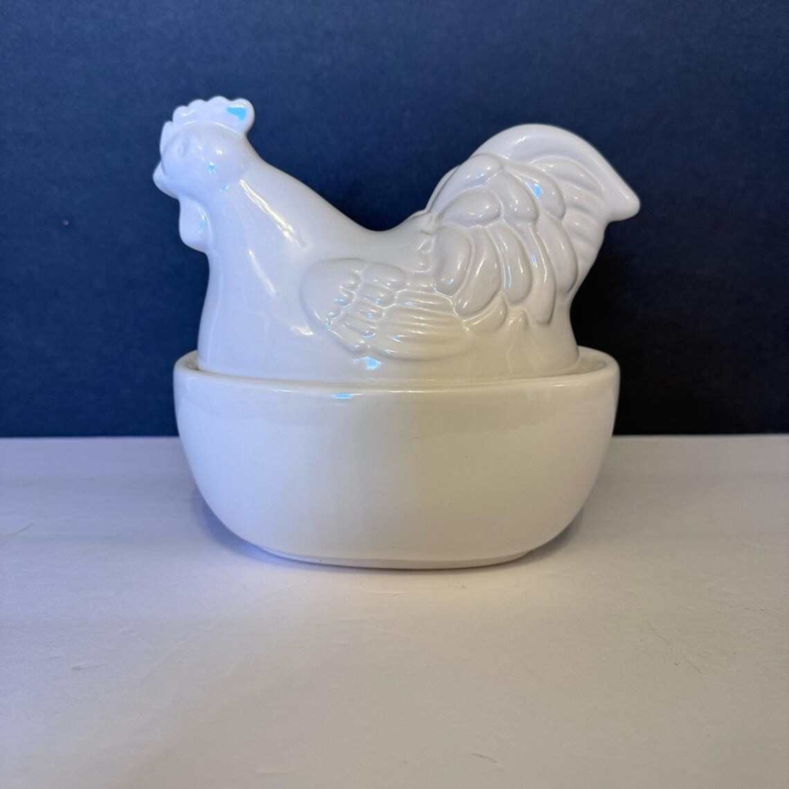 Vintage White Ironstone Nesting Hen Pot With Lid 6”x6” - Etsy