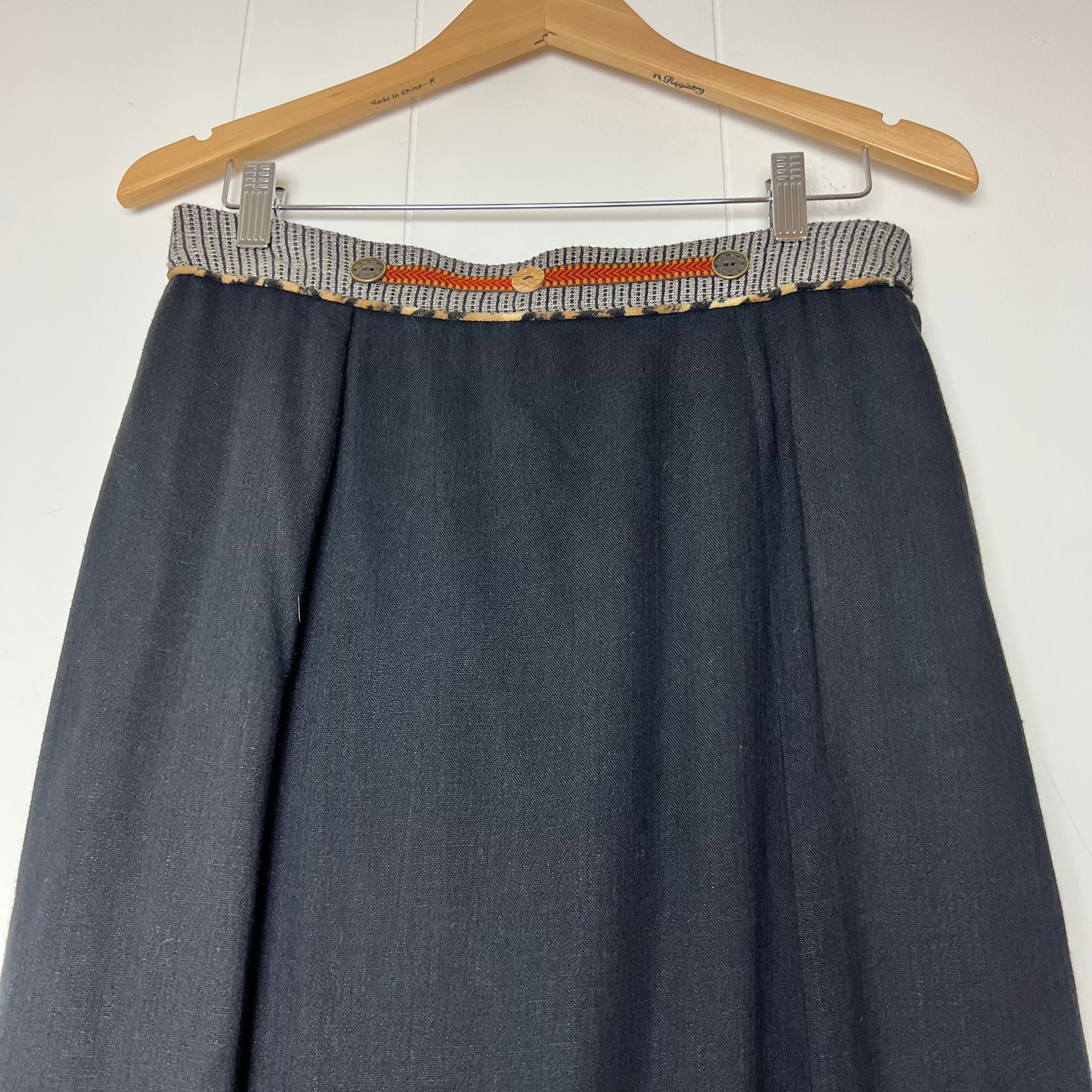 Vintage Nancy Bolen City Girl Art to Wear Black Straight Maxi Skirt ...