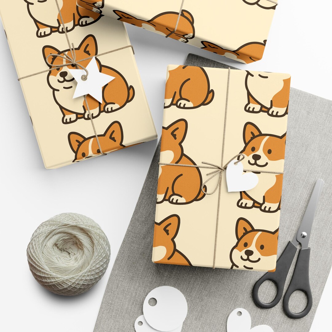 Fat Corgi Gift Wrap, Cute Cartoon Dog Wrapping Paper - Etsy