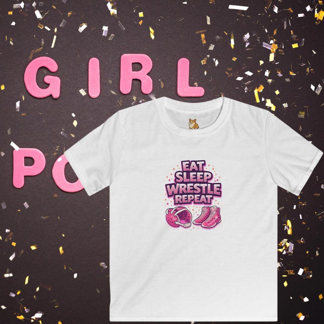 Eat Sleep Wrestle Repeat Girls Wrestling Tee, Wrestling Shirt, Birthday ...