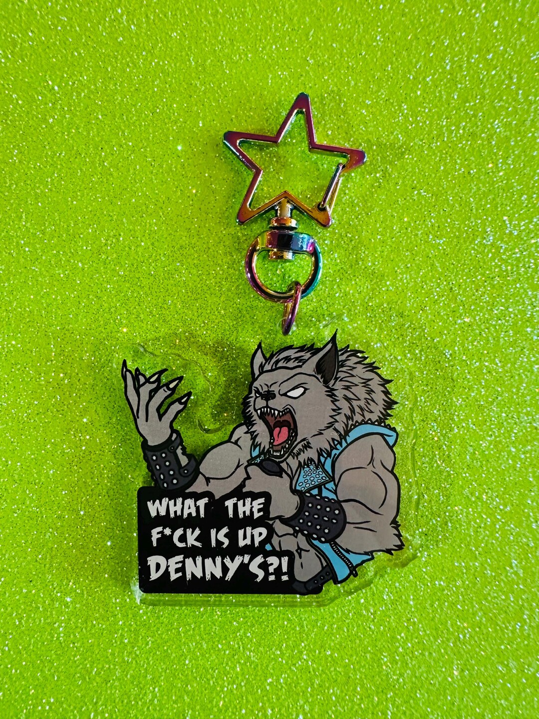 Werewolf Wtf is Up, Denny’s? Funny Halloween - 2 Inch Acrylic Keychain ...