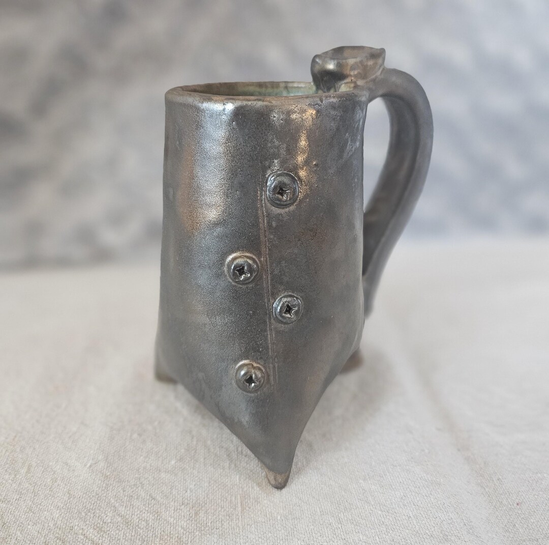 Bronze-glazed Ceramic Tripod Industrial Mug - Etsy