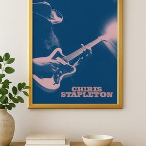 Chris Stapleton Print Poster Navy and Pink - Digital Download ...