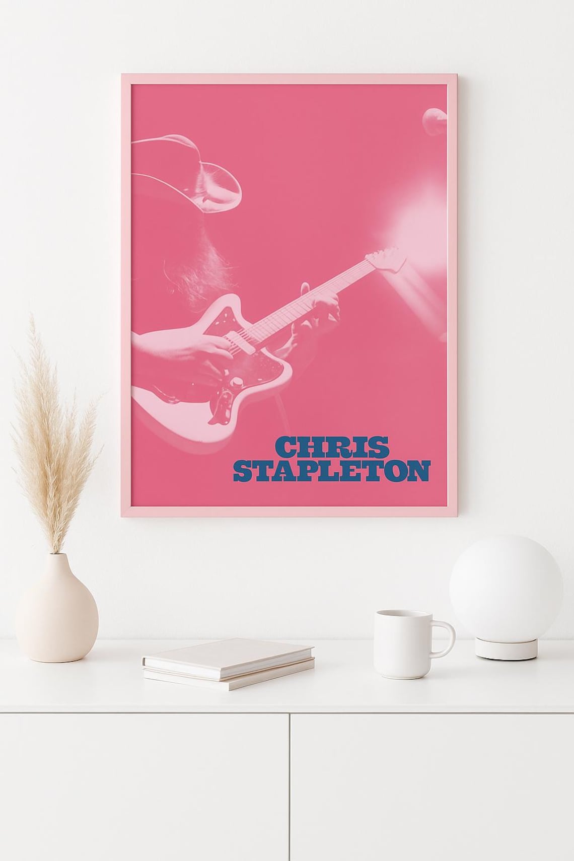 Chris Stapleton Poster, Pink and Navy, Digital Download, Instant ...
