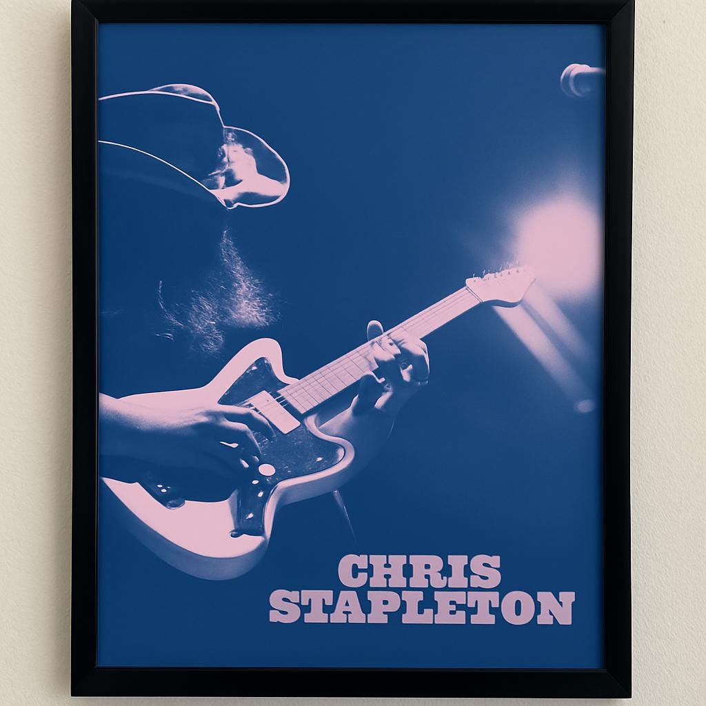 Chris Stapleton Print Poster Navy and Pink - Digital Download ...