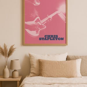 Chris Stapleton Poster, Pink and Navy, Digital Download, Instant ...
