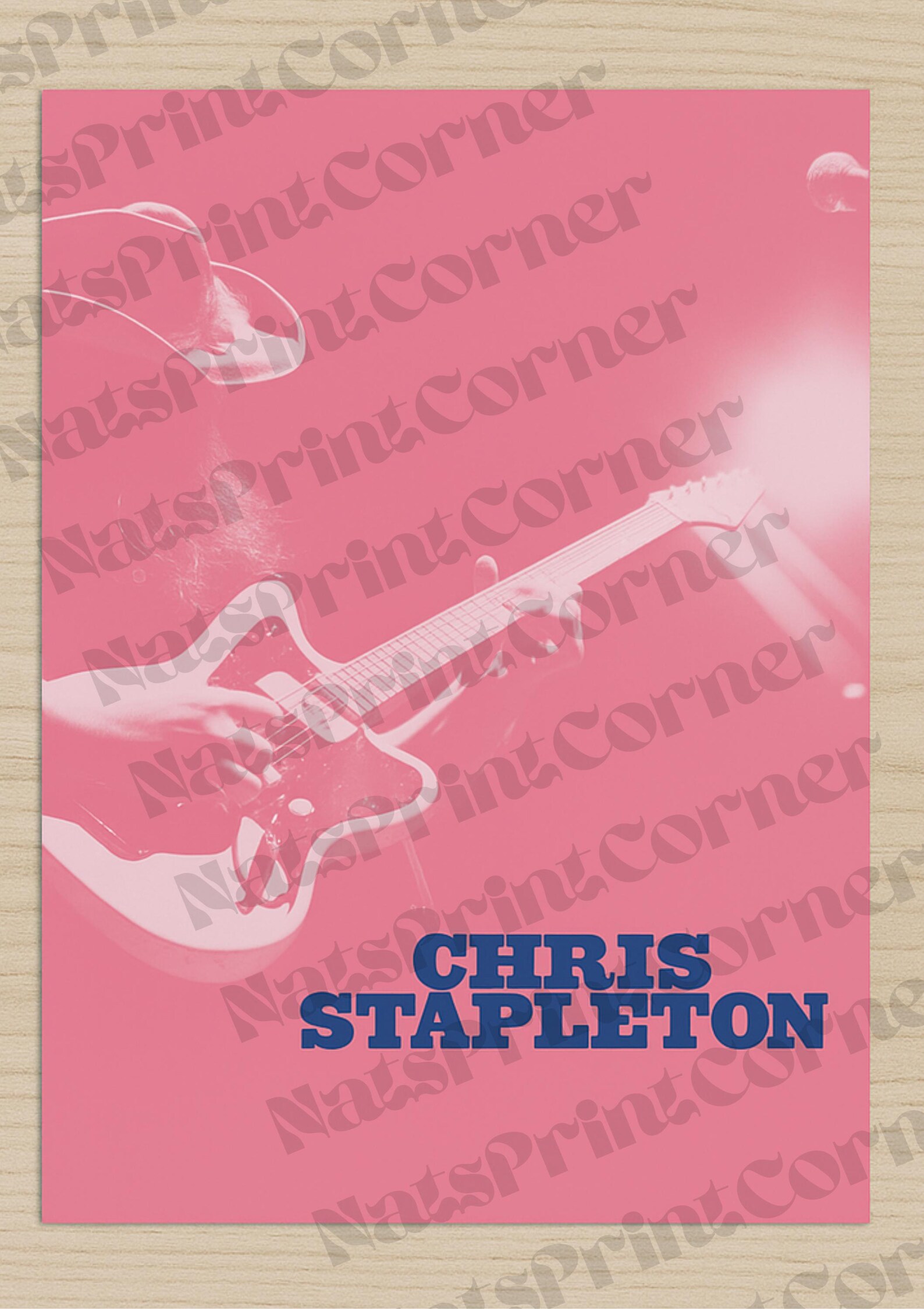 Chris Stapleton Poster, Pink and Navy, Digital Download, Instant ...
