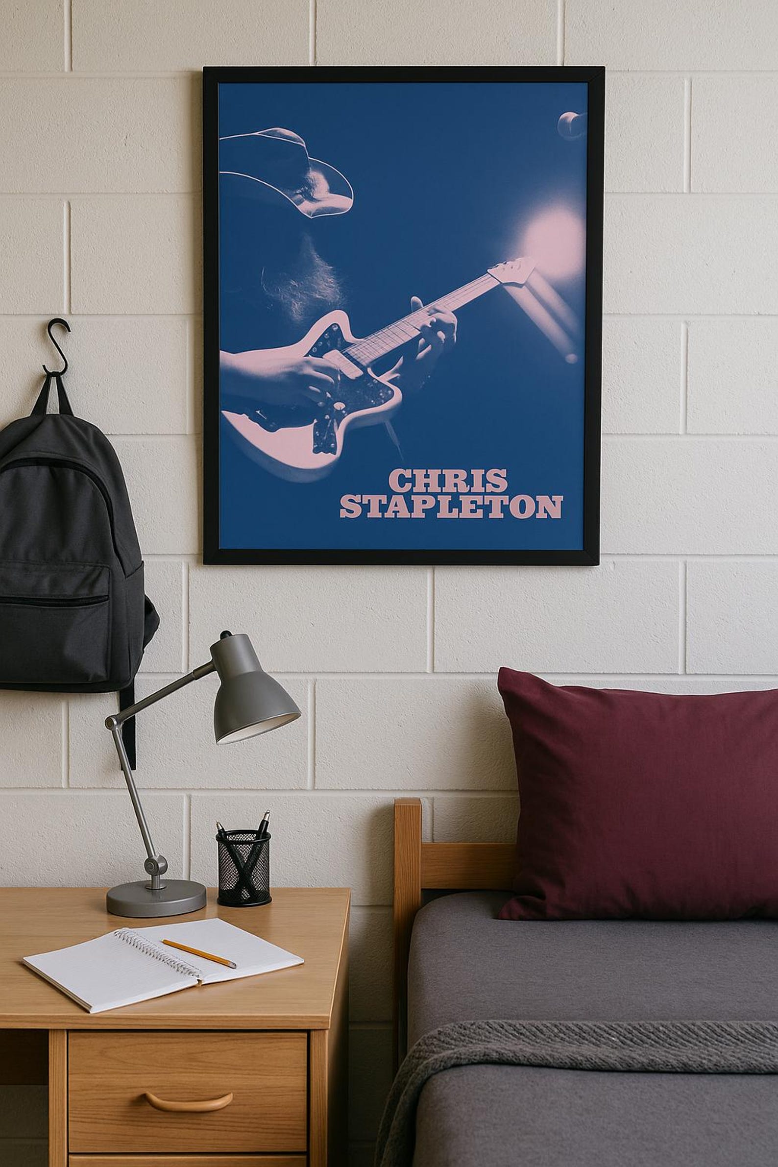 Chris Stapleton Print Poster Navy and Pink - Digital Download ...