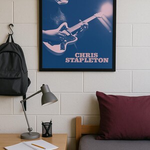 Chris Stapleton Print Poster Navy and Pink - Digital Download ...