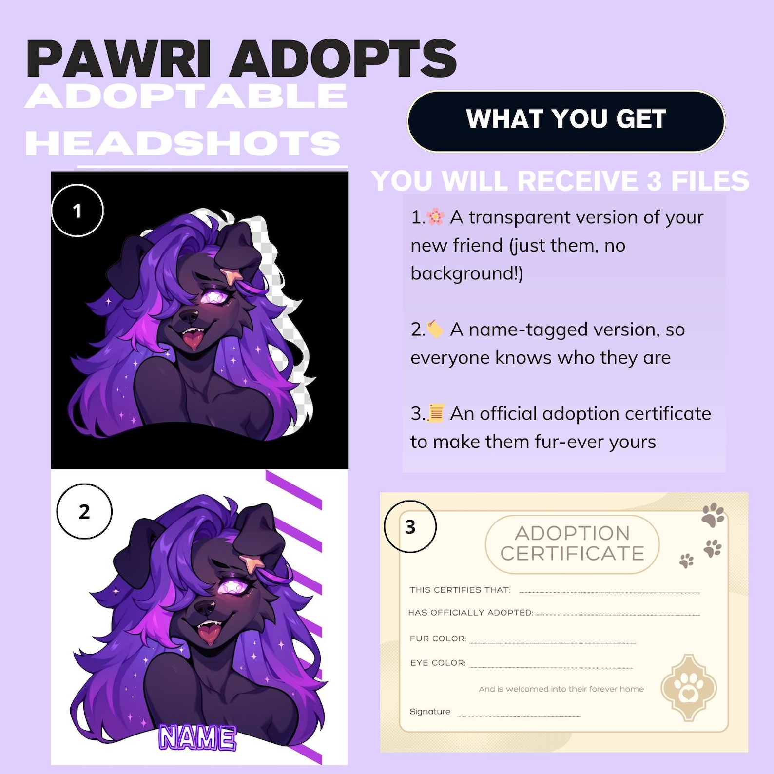 White Fox Fursona Headshot – Canine OC, Name Tag (transparent PNG) - Etsy