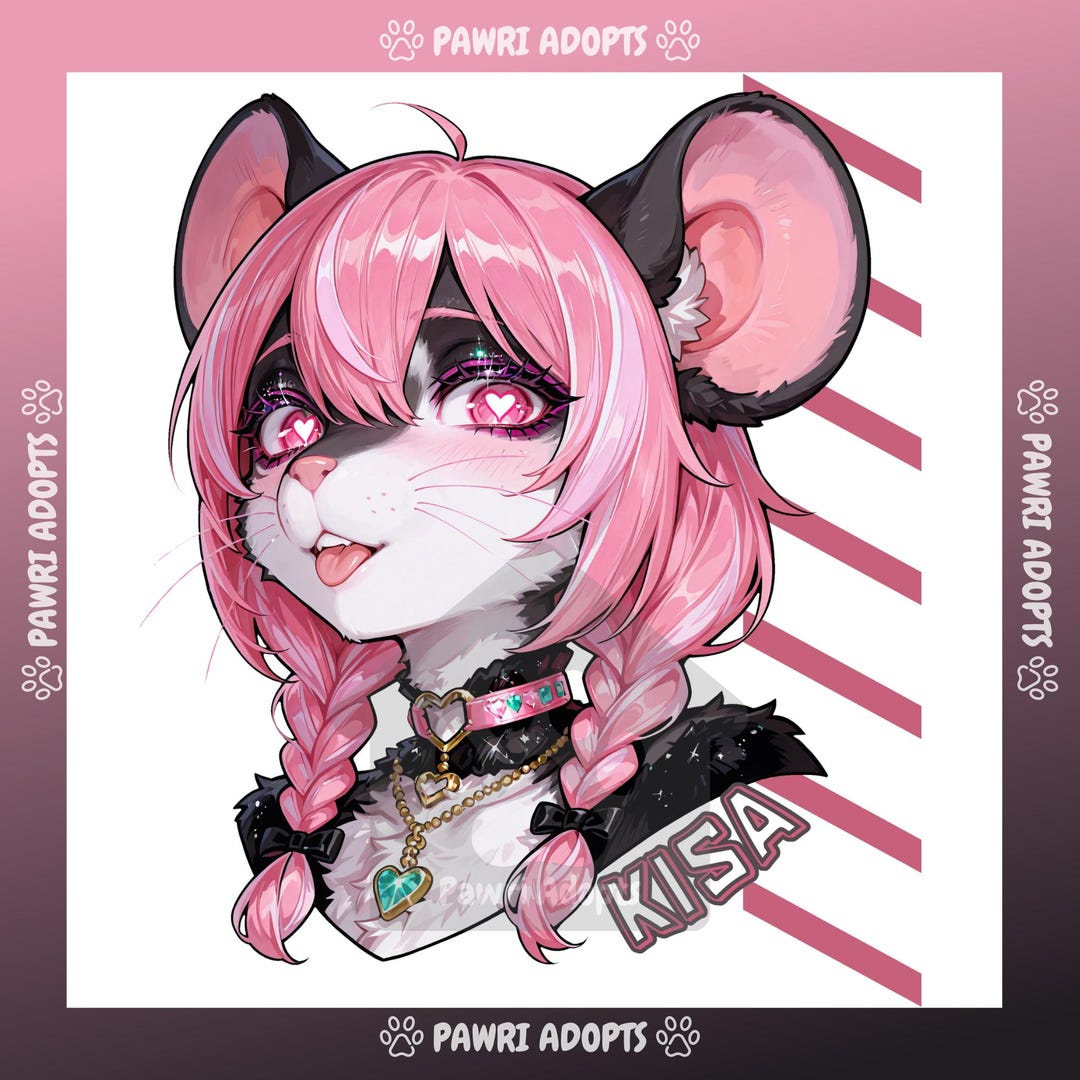 Kisa Mouse Fursona Headshot – Furry Character Adoptable (PNG) - Etsy
