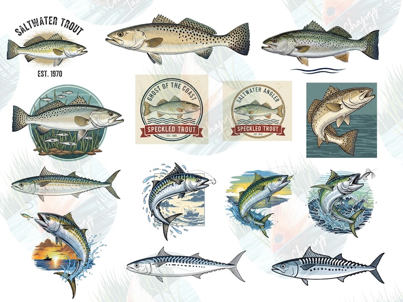 Inshore Fishing Designs: Redfish, Tarpon, Snook SVG PNG (digital ...