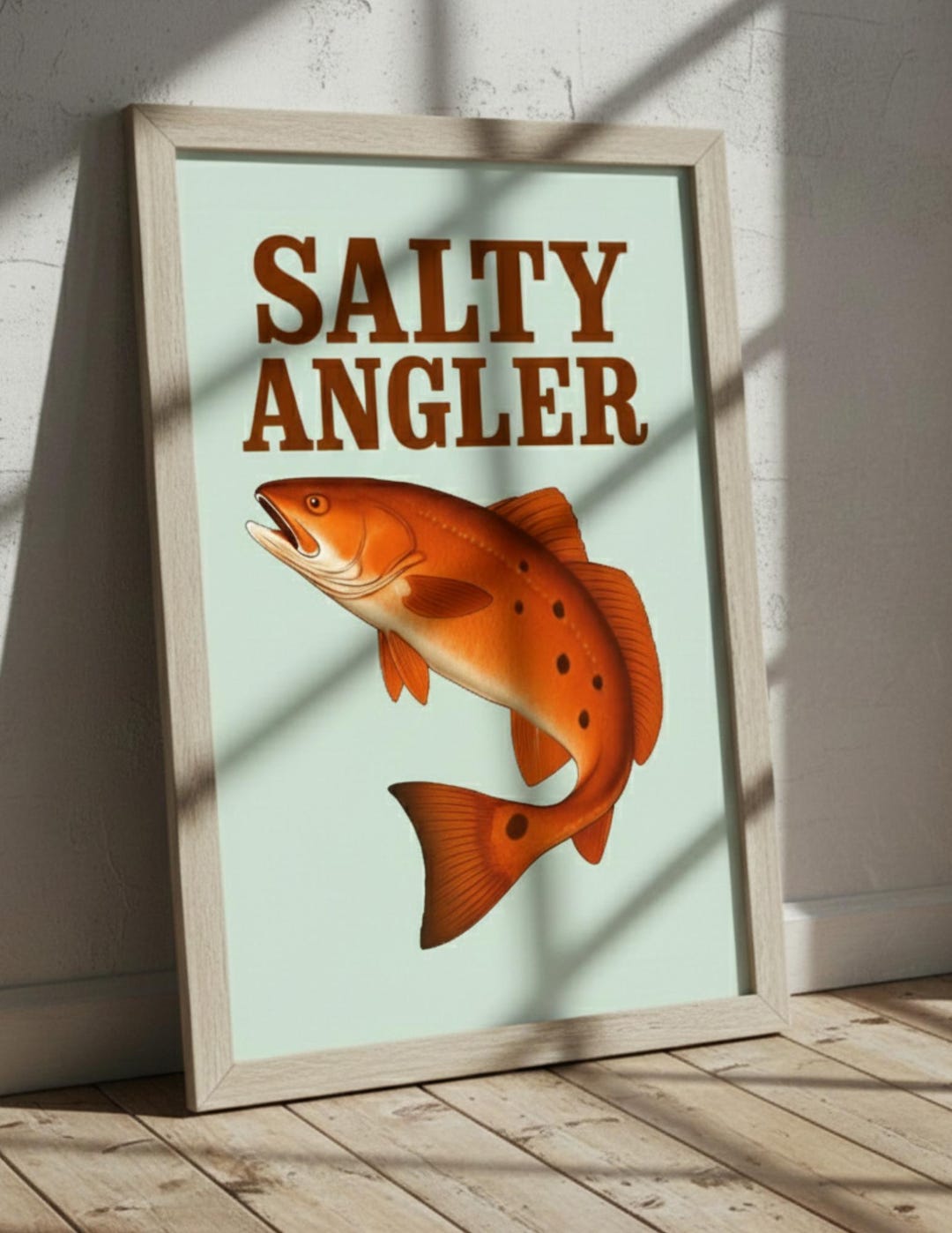 Salty Angler Redfish Art Print | Coastal Fishing Decor (24" X 36") - Etsy