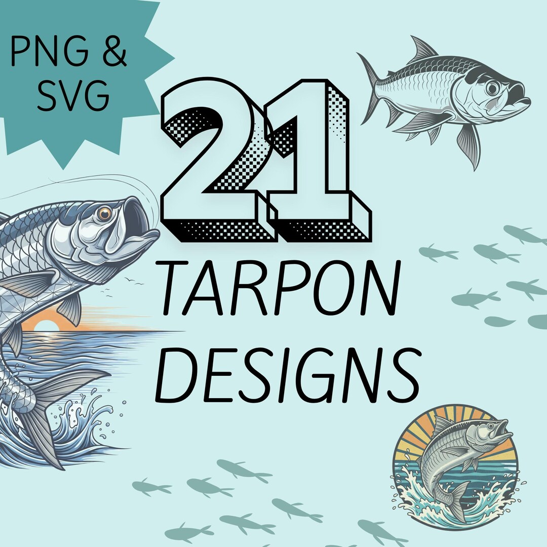 Tarpon Fishing SVG PNG Designs: Florida Angler Art (digital Download ...