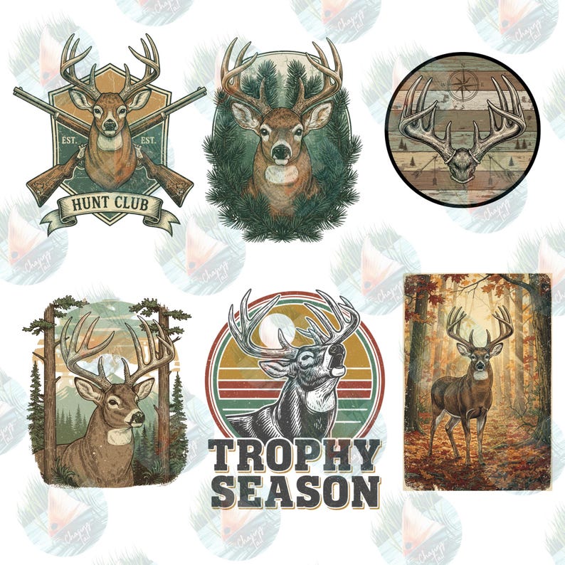 25 Vintage Whitetail Buck Designs: Hunting SVG PNG Bundle - Etsy