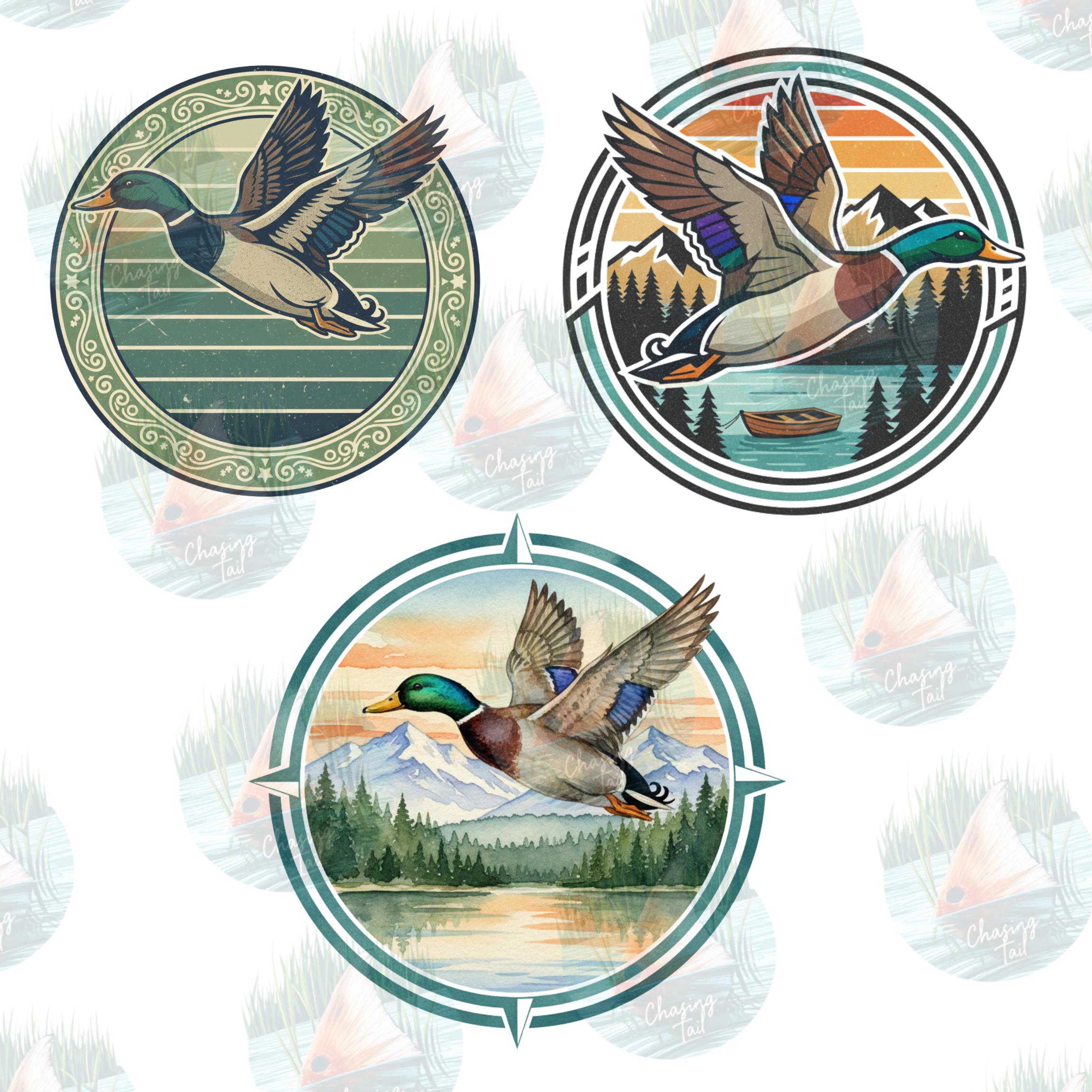 Mallard Duck Logo Bundle | Hunting Clipart, Outdoor Graphics (PNG, SVG ...