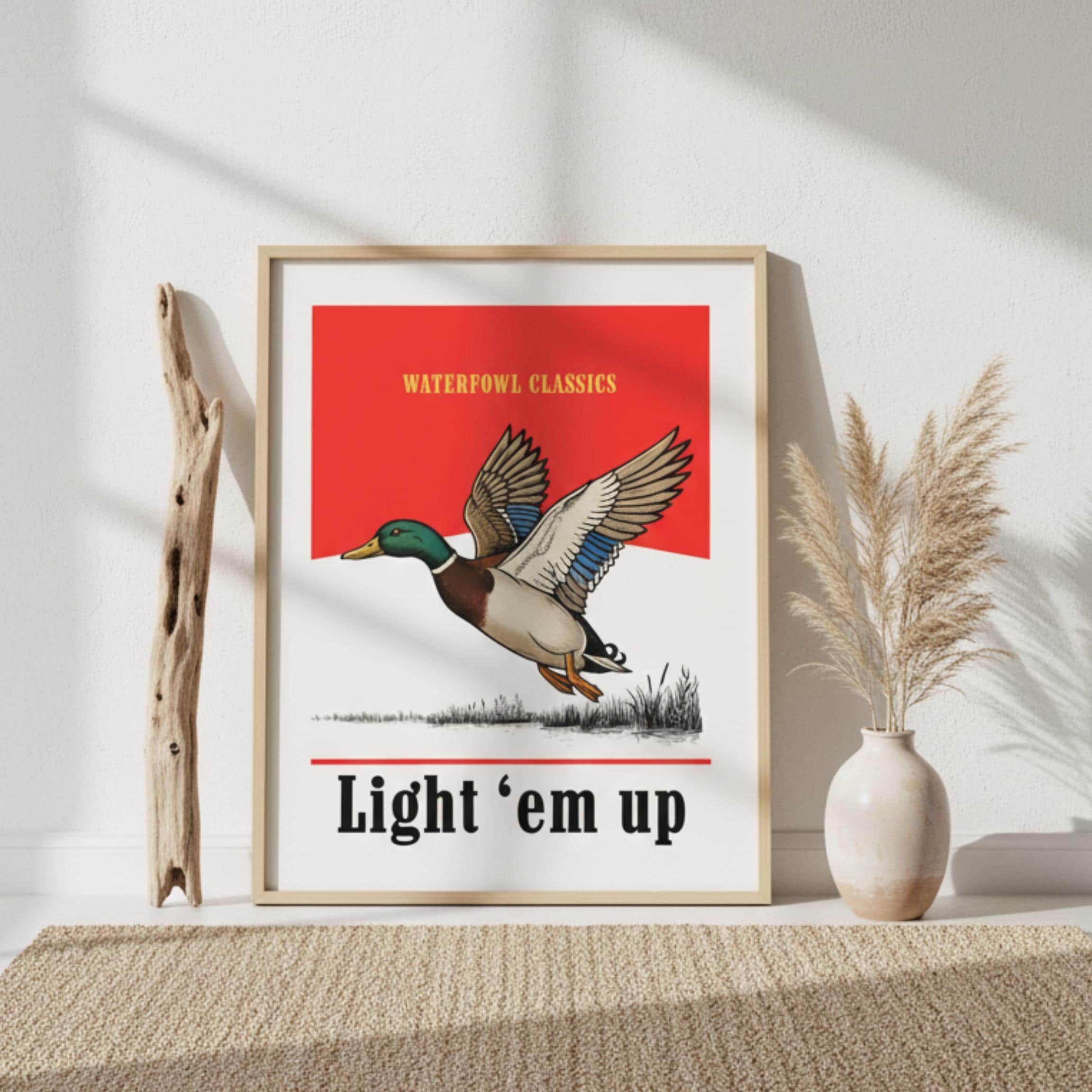 Vintage Mallard Duck Art Print: Rustic Hunting Lodge Decor - Etsy