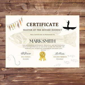 Funny Fishing Certificates: Gag Gift for Fishermen (digital Download ...