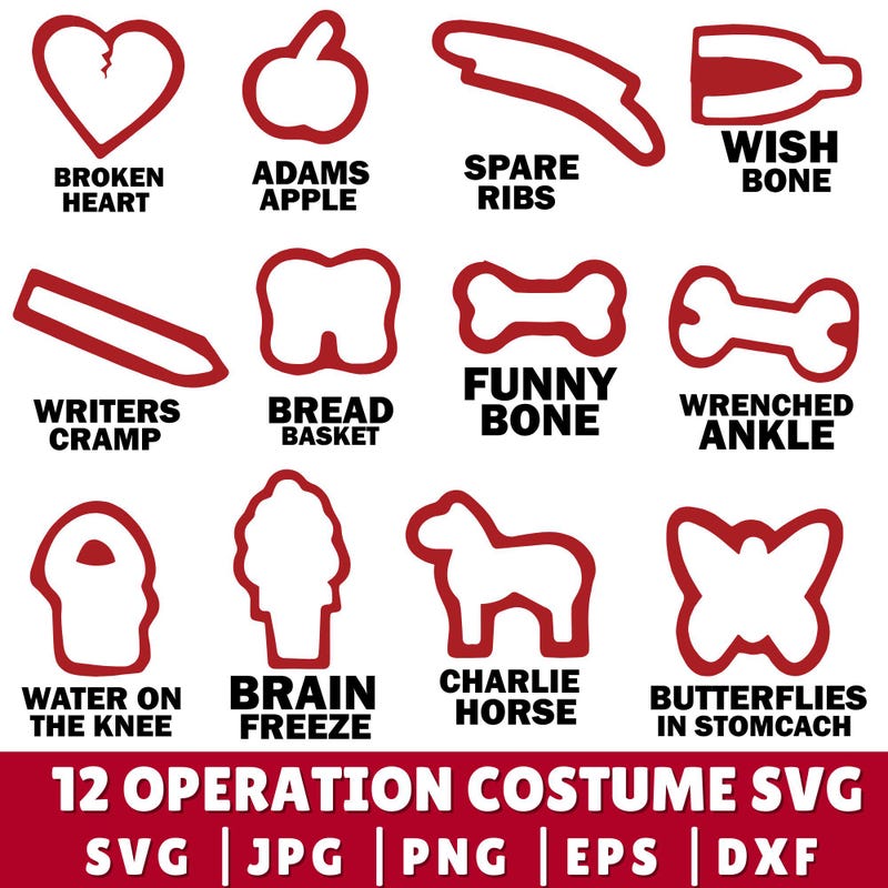 Printable Operation Game Pieces - Etsy