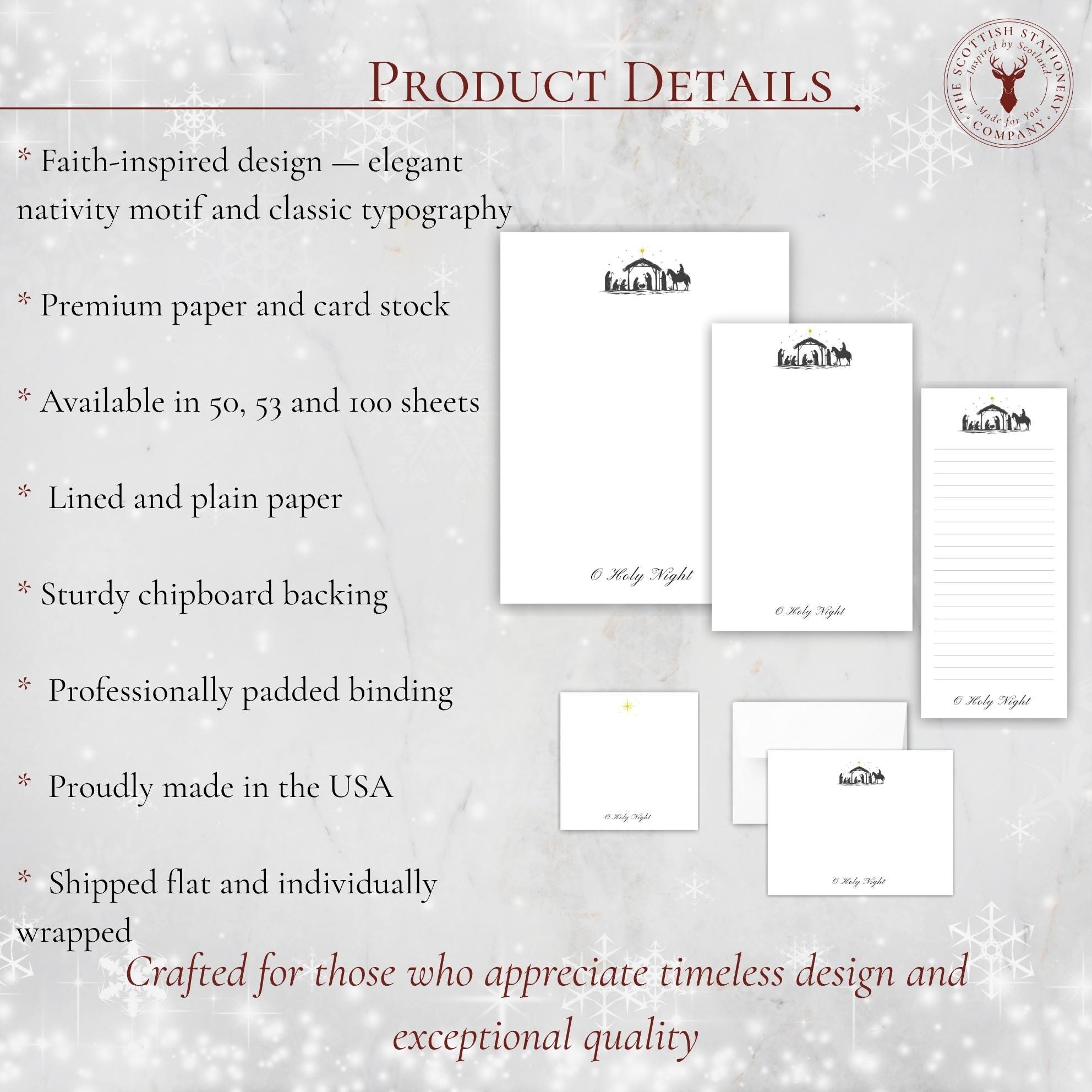 Nativity Design | Religious Notepads and Note Cards | Christmas ...