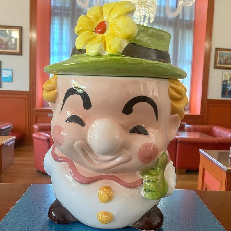 Vintage Irish Clown Character Cookie Jar, Ceramic, Retro Kitchen Decor ...