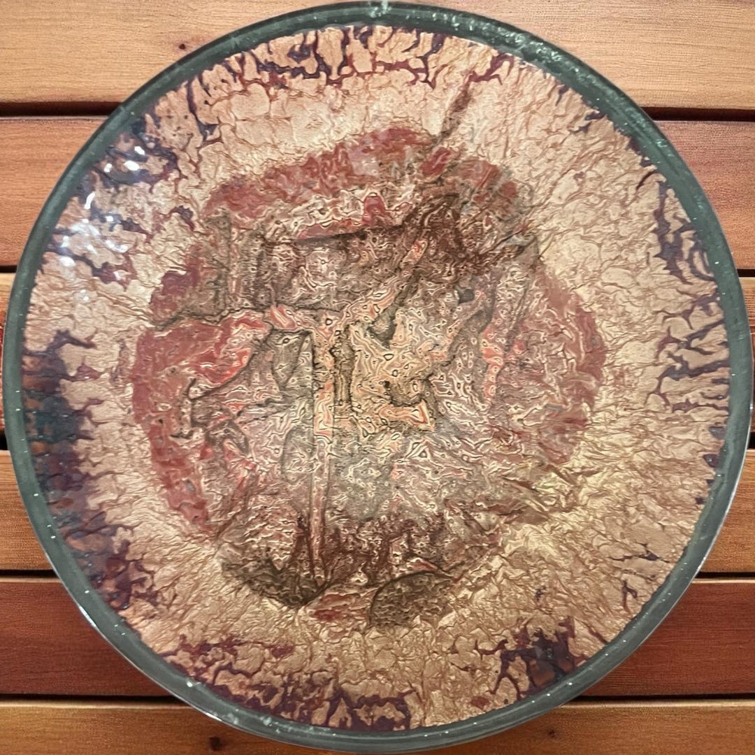 Fused Glass Art Bowl With Copper Inclusions-10 Inch Studio Art ...