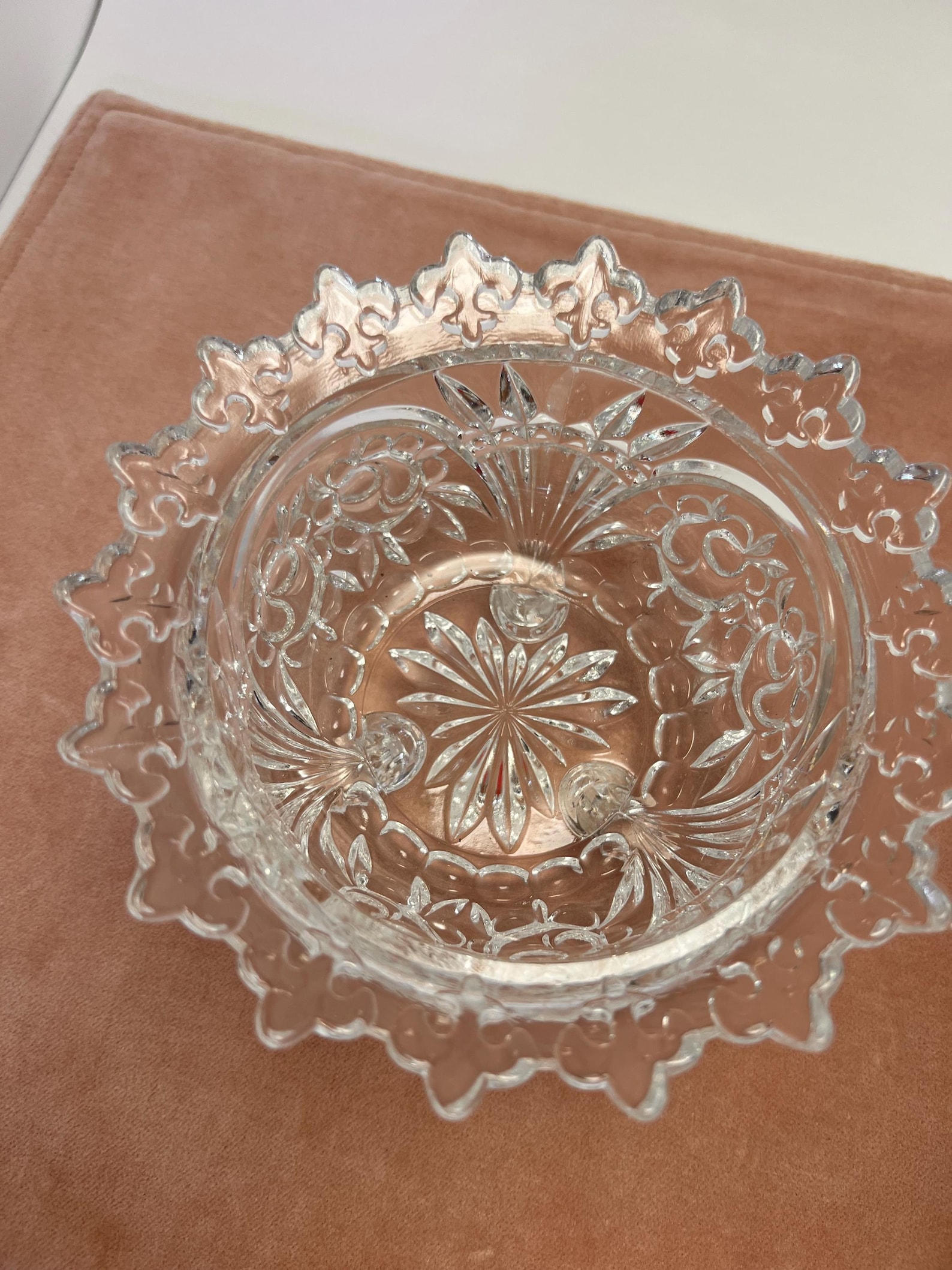 Vintage Lead Crystal Footed Candy Dish - Etsy
