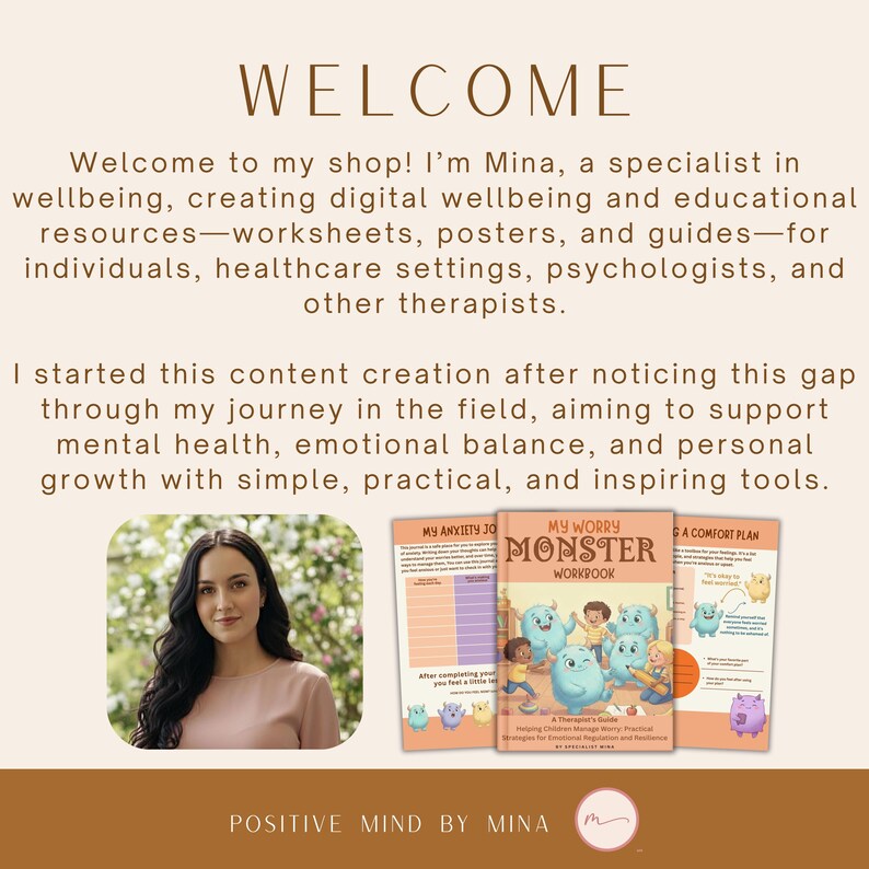 My Worry Monster Workbook for Kids: Anxiety Worksheets, Coping Skills ...