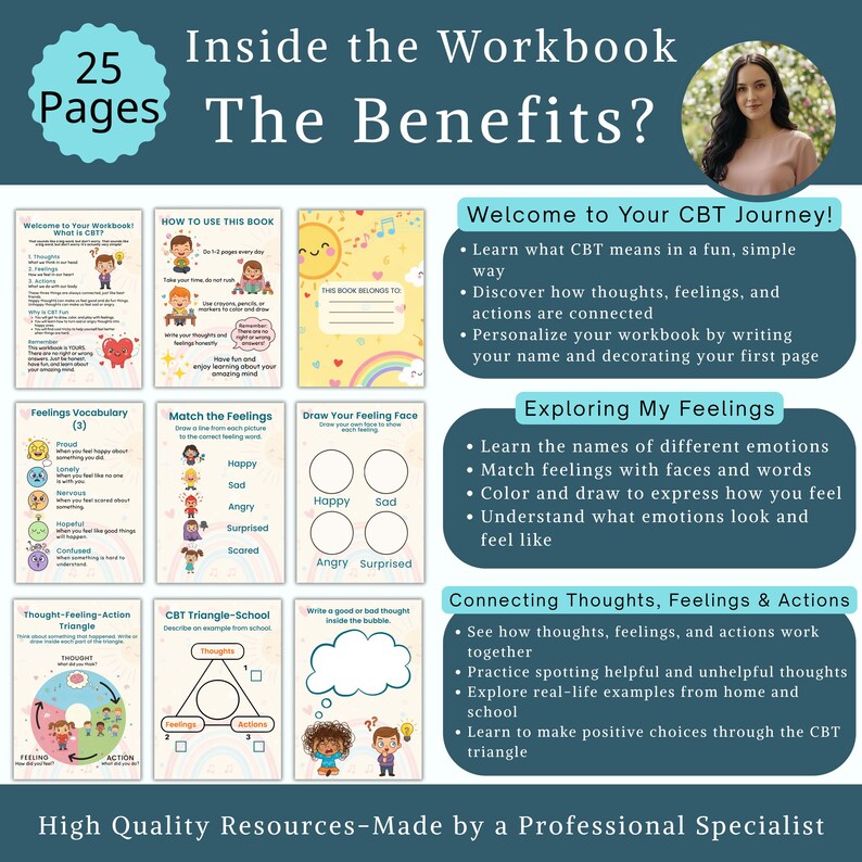 CBT Worksheets for Kids: Emotional Regulation & Coping Skills Workbook ...