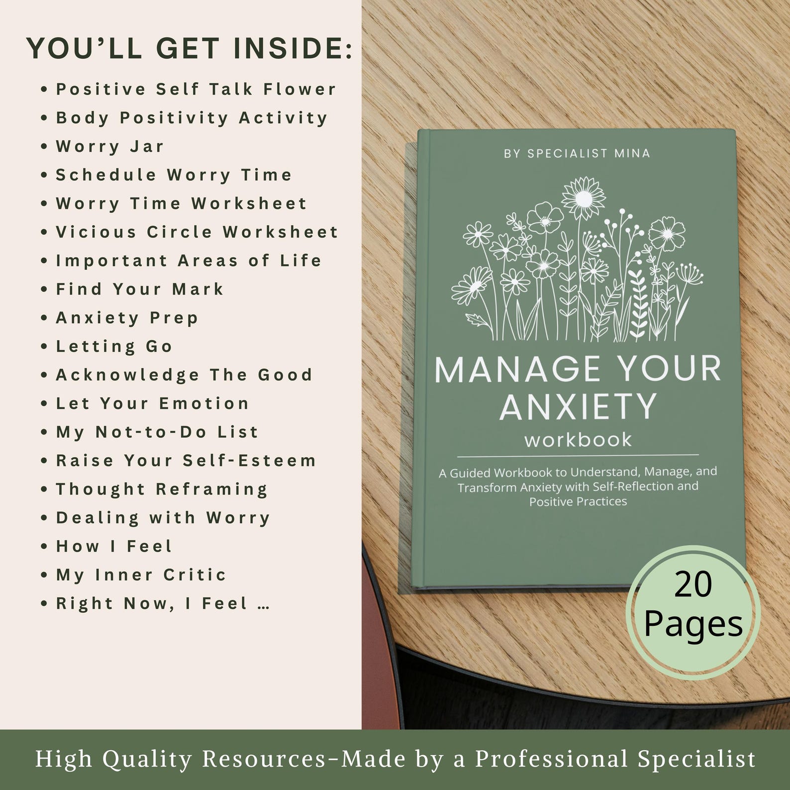 Manage Your Anxiety Workbook: Self-esteem and Emotional Wellbeing ...
