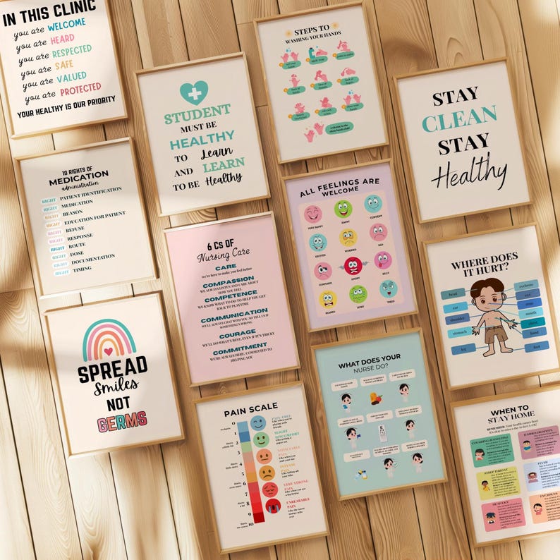 23 Clinical Office Art Prints: Healthcare, Nursing Decor Bundle ...