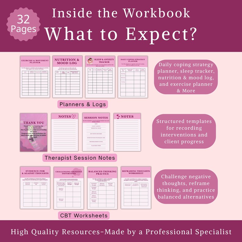 Anxiety Relief Toolkit: CBT Worksheets, Coping Skills, Mindfulness ...