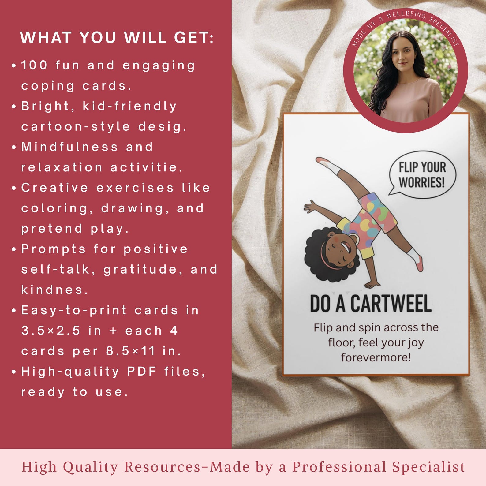 100 Coping Skills Flashcards for Kids – Mindfulness, Emotional ...