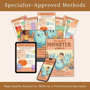 My Worry Monster Workbook for Kids: Anxiety Worksheets, Coping Skills ...