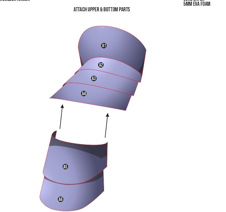 Samurai Shoulder Armor Prop Pattern Template – EVA Foam Pattern for ...